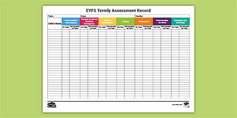 Eyfs Termly Progress Record Teacher Made Twinkl