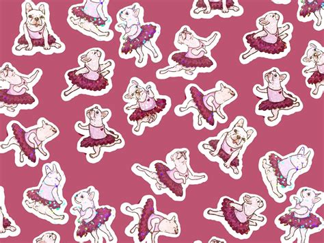 Mini Dancing Bulldog Stickers Funny Holographic Dog Stickers Space