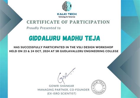 Madhu Teja On Linkedin Vlsidesign Semiconductortechnology Techworkshop Handsonlearning