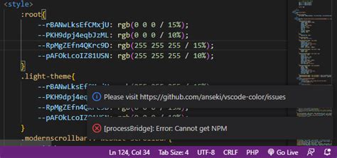 ProcessBridge Error Cannot Get NPM Issue Anseki Vscode Color GitHub