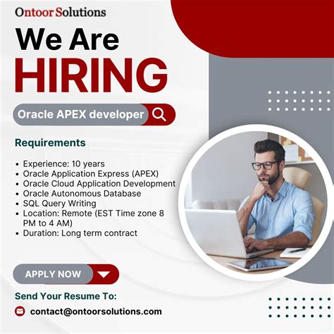 Ontoor Solutions Pvt Ltd On Linkedin Oracleapex Orclapex Developeropportunity Techcareers