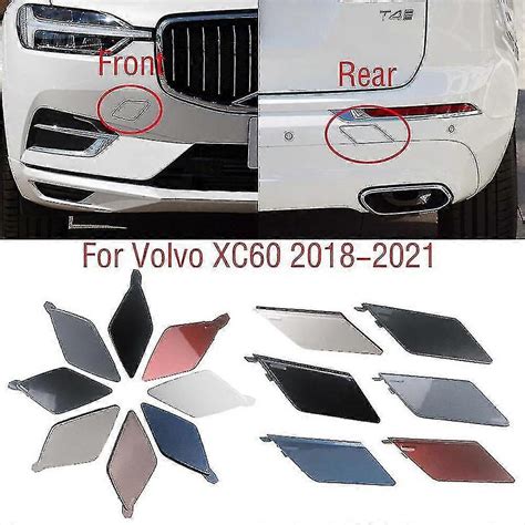 For Volvo Xc60 2018 2019 2020 2022 Car Front Rear Bumper Tow Hook Cover