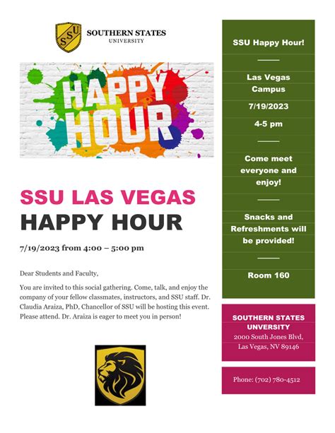 Ssu Las Vegas Happy Hour Ssu Business Administration Bba Mba Msit