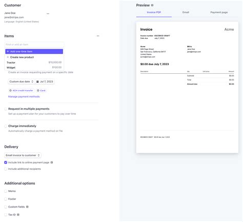 create invoice payment plans stripe documentation