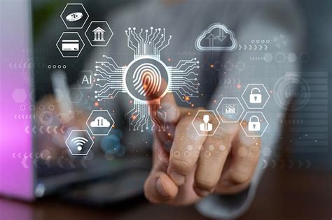 Premium Photo Businessman Scanning Fingerprint And Biometric
