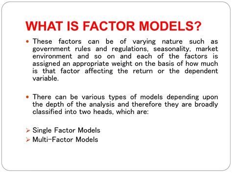 Basic Factor Models Pptx