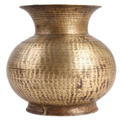 Antique Brass Hammered Pot