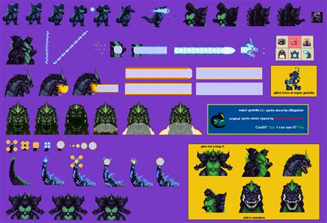 Super Godzilla Sprite Sheet By Zillagamer On Deviantart