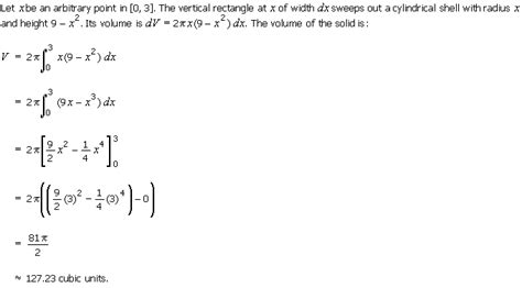 Cylindrical Shell Method Formula