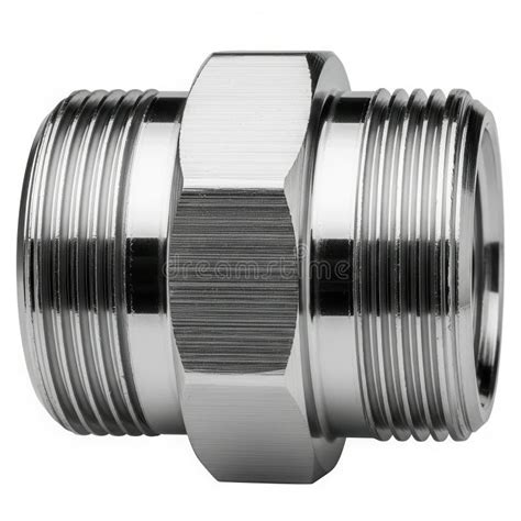 Close Up Metal Double Male Threaded Adapter Fitting For Plumbing And Industrial Applications