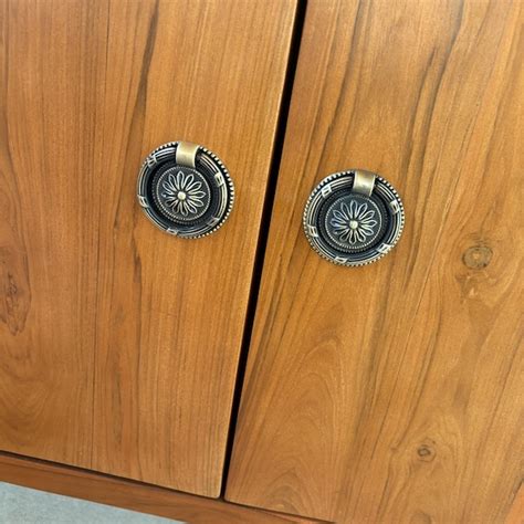 Vintage Style Dresser Pulls Ring Drop Drawer Knobs Pull Handles Antique Bronze Copper Kitchen