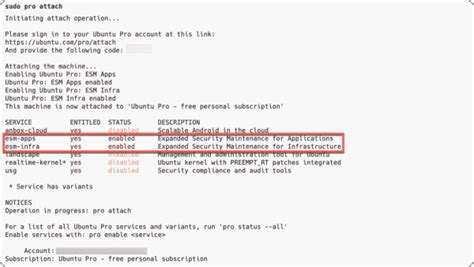 Enabling ESM Apps Service The Ubuntu Pro Deceit Sysops