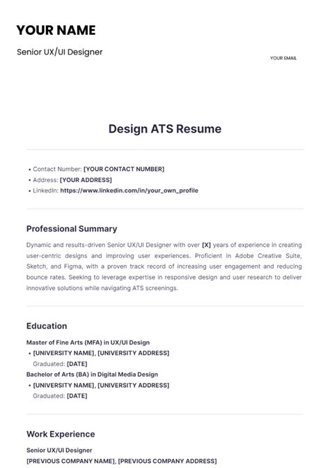 Free Data Analyst Ats Resume Template To Edit Online