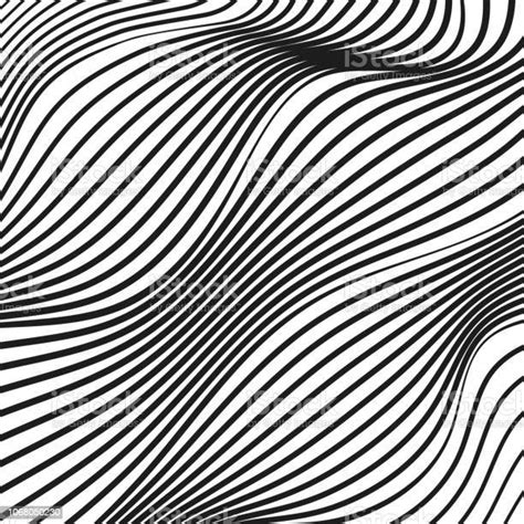 추상 대각선 아트 패턴입니다 검은색과 흰색 줄무늬 표면 변형 물결선 뒤틀린 라인을 흔들며 기술 설계입니다 현대 개념 환영입니다 벡터 배경입니다 Eps10 그림 벡터에 대한