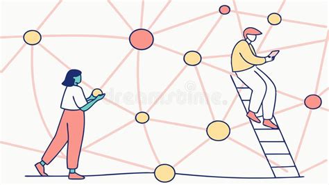 People Connecting On Digital Network Ladder Progress And Growth Vector Design Generative Ai