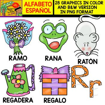 Spanish Alphabet Clipart Set Letter R 28 Items By Wiwi Store