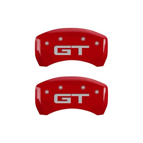 Mgp Caliper Covers Mustang And Gt 2015 Logo Red Finish Silver Characters