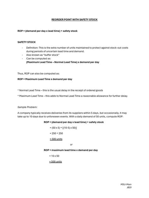 170 Discussion On Rop With Safety Stock Pdf