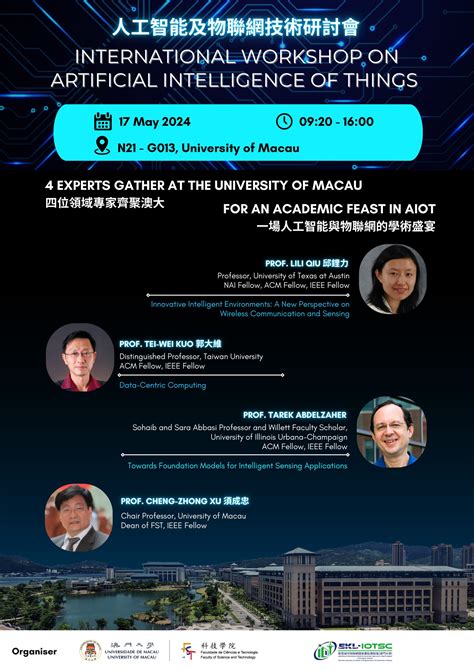 International Workshop On Aritifical Intelligence Of Things 人工智慧物聯網技術研討會 Faculty Of Science