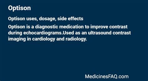 Optison Uses Dosage Side Effects Food Interaction And Faq