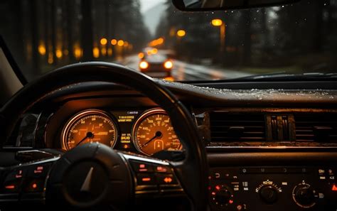 Premium Ai Image Personal Perspective In A Car With Speedometer
