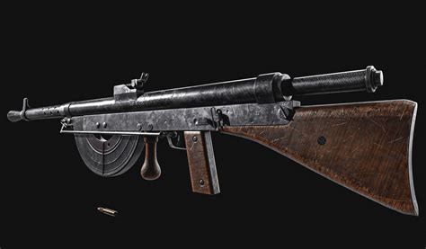 3d Model Chauchat Machine Rifle Vr Ar Low Poly Cgtrader