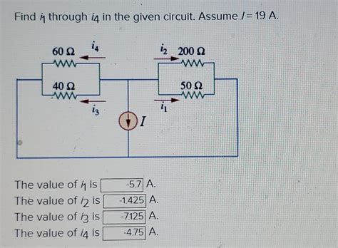 solved find i1 through i4 in the given circuit assume