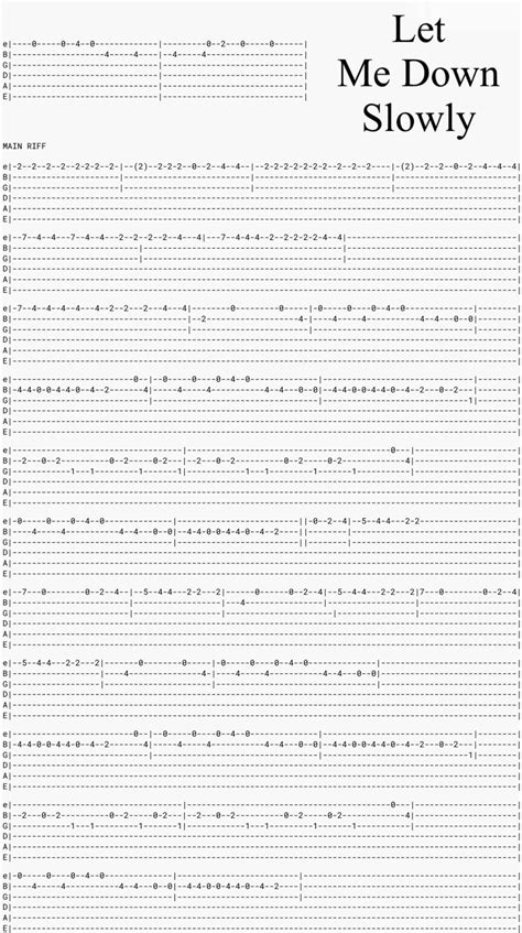 Let Me Down Easy Guitar Chords