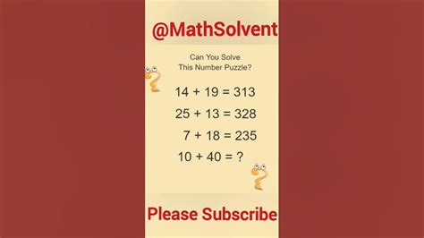 Maths Puzzle 14 Mathshorts Mathtrick Viral Shortsvideo Shortsviral