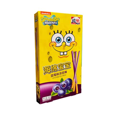 Junyi Spongebob Stick Blueberry Asia 48g Kitan´s Onlineshop
