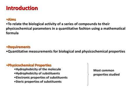 Qsar Quantitative Structural Activity Relationship Ppt
