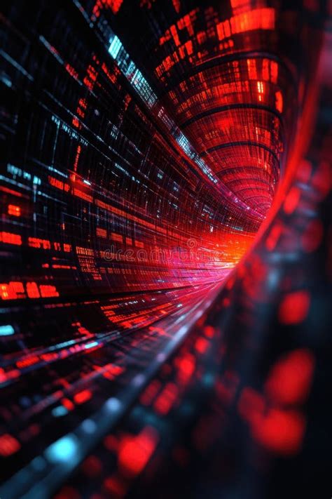 Data Integration Funnel A Vibrant Red Funnel Represents The Process Of