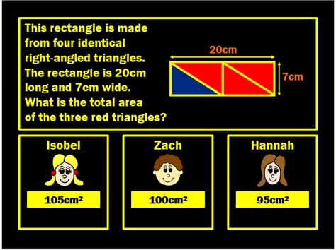 area of a triangle powerpoint game by arithmetickx teaching resources