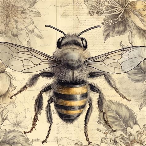Vintage Bee Graphic