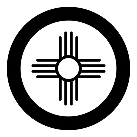 Zia Symbol Ancient Sun Emblem Element Of New Mexico Flag Icon In Circle