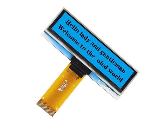 blue oled display module with resolution of 128x32 and size of 2 23