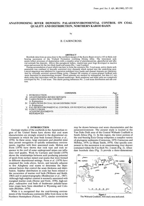 Pdf Anastomosing River Deposits Palaeoenvironmental Control On Coal