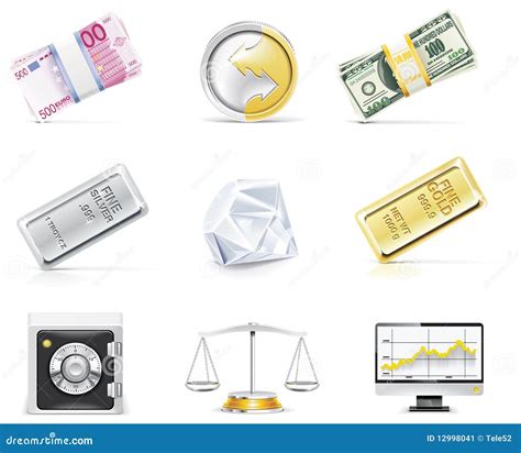 Vector Online Banking Icon Set Part Stock Vector Illustration Of Banking Precious