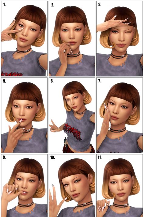 Selfie Pose Pack By Hongz0 Sims 4 Poses Updated Sims 4 Sims