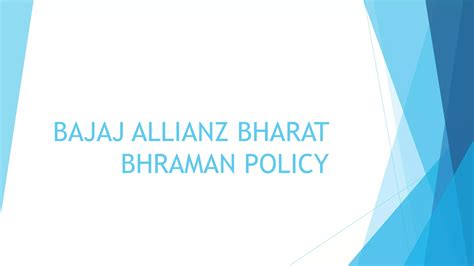 Bharat Bhraman Domestic Travel Insurance From Bajaj Allianz General