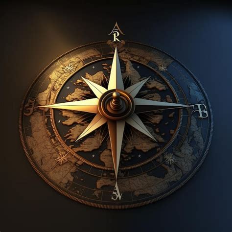 Premium Ai Image Arafed Compass With A Map Of The World On It Generative Ai