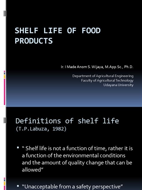 3a Shelf Life Prediction Pdf Shelf Life Food Industry