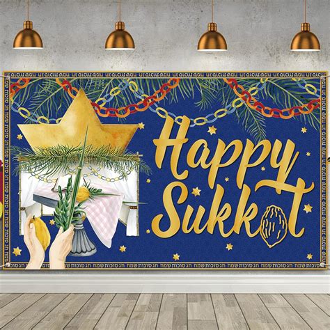 Happy Sukkot Photo Backdrop Happy Sukkah Banner Jewish
