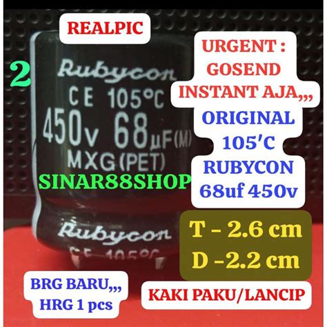 Jual 68uf 450volt 68mk 450v 68uf Rubycon Original Elco Elko Eco Eko