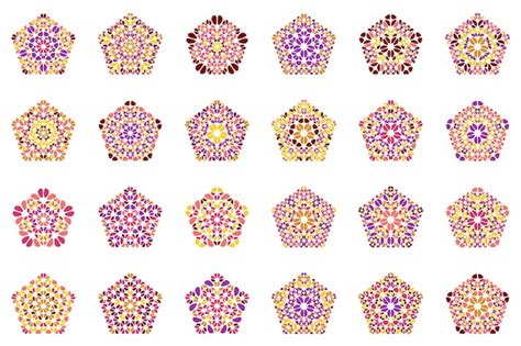 Premium Vector Abstract Geometrical Floral Mosaic Pentagon Polygon