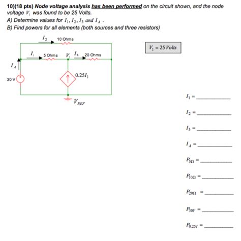 Solved 1018 Pts Node Voltage Analysis Has Been Performed