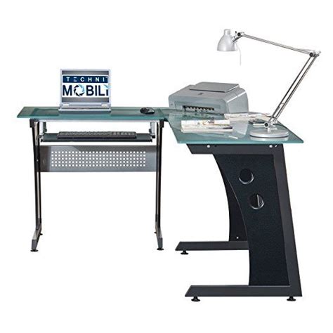 Modern L Shaped Glass Computer Desk
