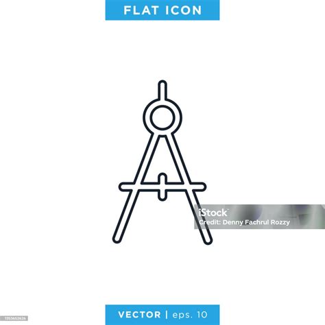 Compass Engineering Instrument Icon Vector Stock Illustration Design Template Stock Illustration