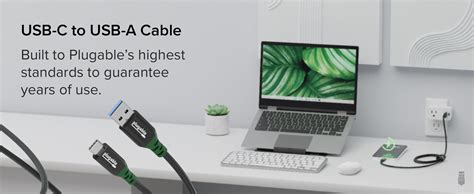 Plugable Usb C To Usb A Cable For Data And Charging 3 3ft 1m ~ Plugable Technologies