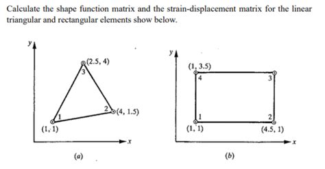 solved calculate the shape function matrix and the